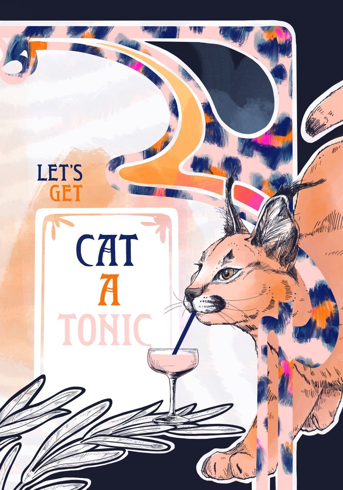 Cat A Tonic Greeting Card – diedododa