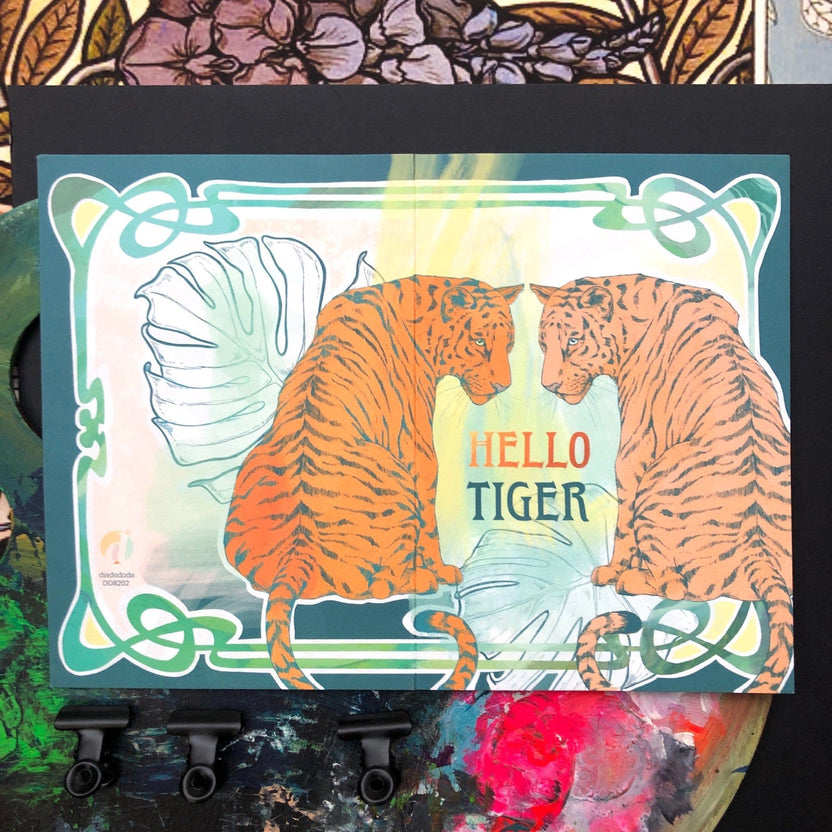 Hello Tiger Greeting Card – diedododa