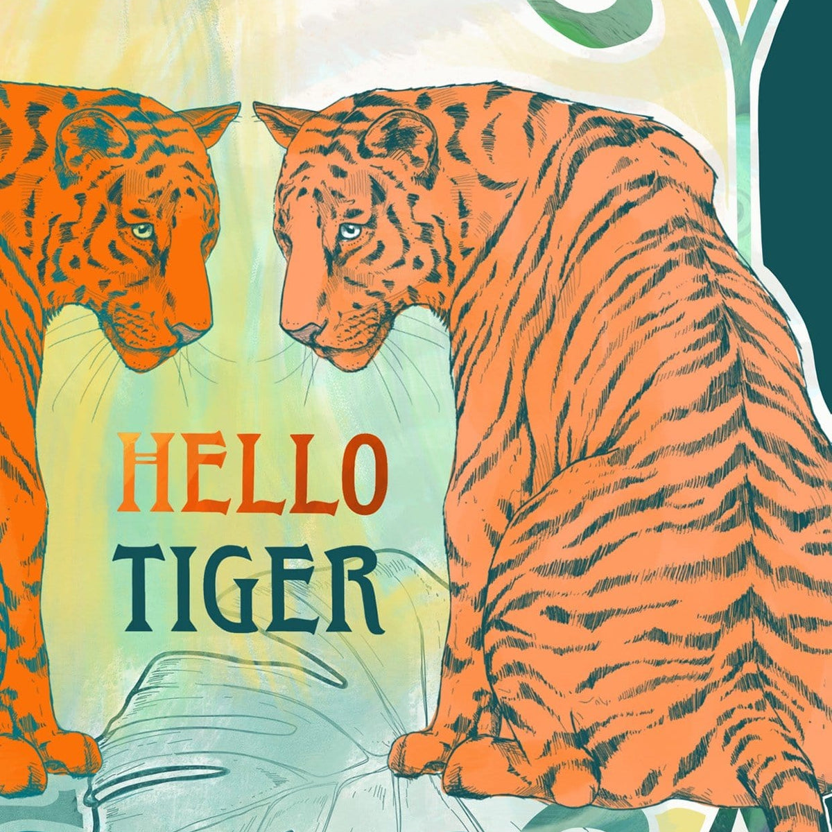 Hello Tiger Greeting Card — diedododa