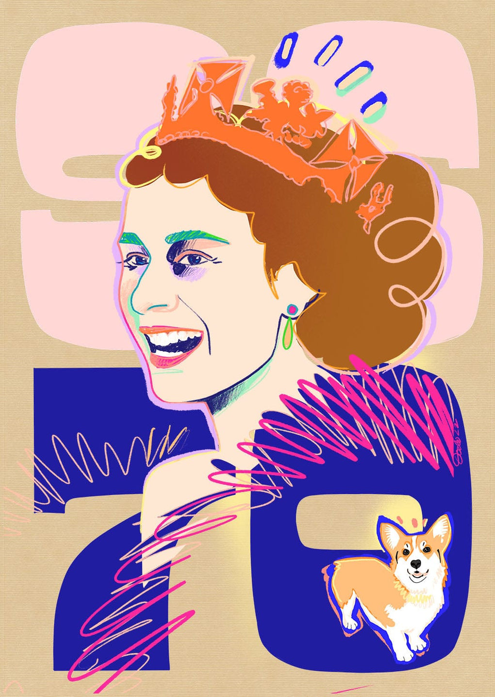 Queen Lizzy Giclée Art Print — diedododa